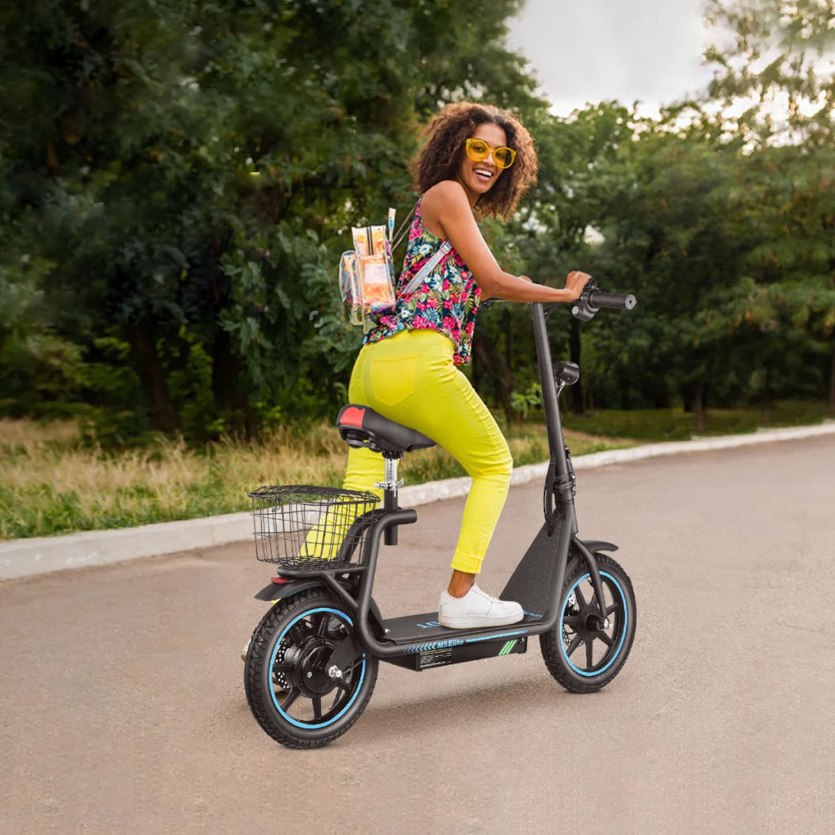 BOGIST M5 Elite electric scooter with seat, Zima Blue version